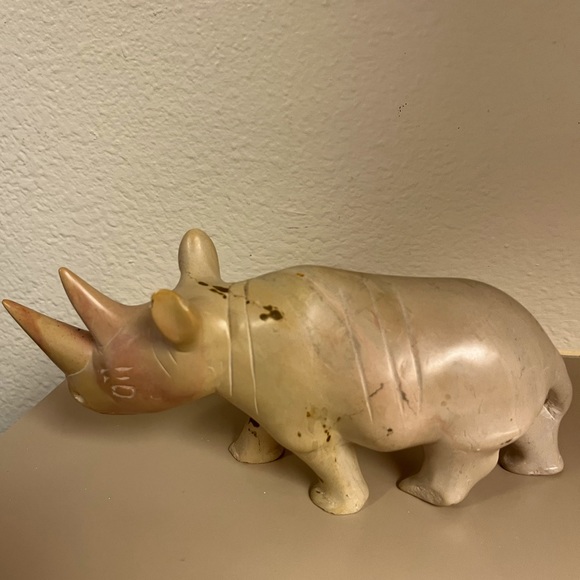 Handmade | Accents | Rare Rhino Figure 9x3 | Poshmark